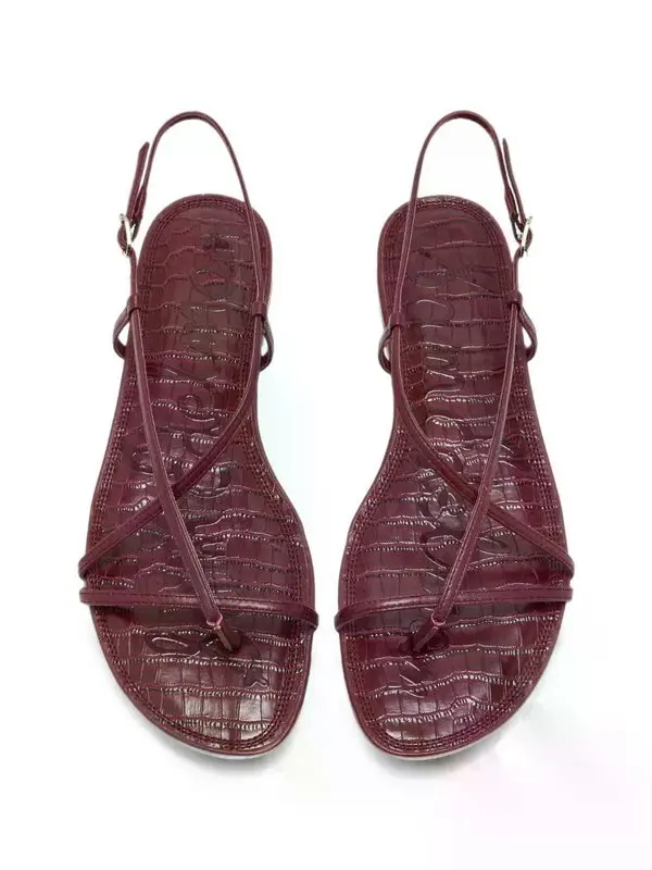 Sam Edelman Calla Croc-effect Leather Flat Sandals