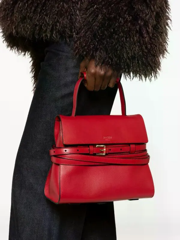 Moschino Belt-detail Leather Tote Bag