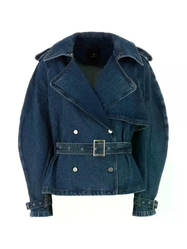 ANINE BING Pascale Belted Denim Jacket
