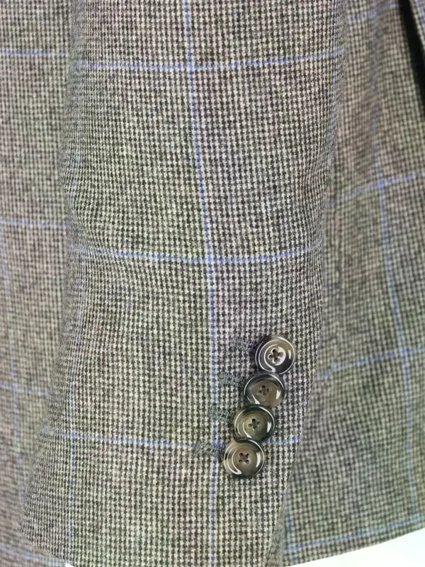 LARDINI Check-pattern Wool Blazer