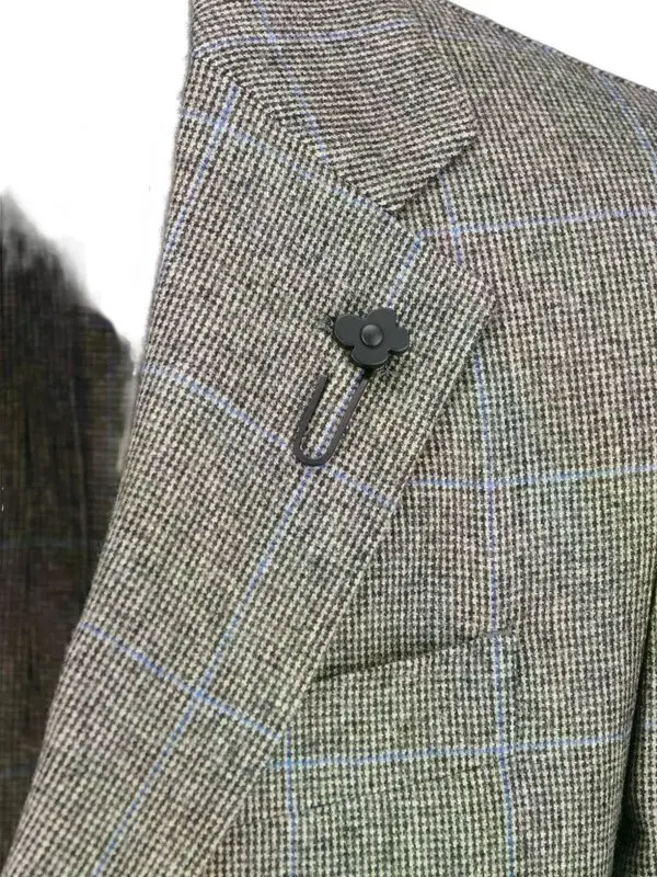 LARDINI Check-pattern Wool Blazer