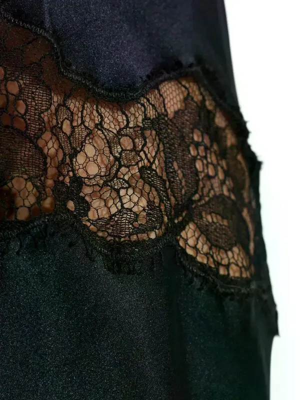 Isabel Marant Étoile Alexandra Silk Satin Skirt With Lace Detail - Blue