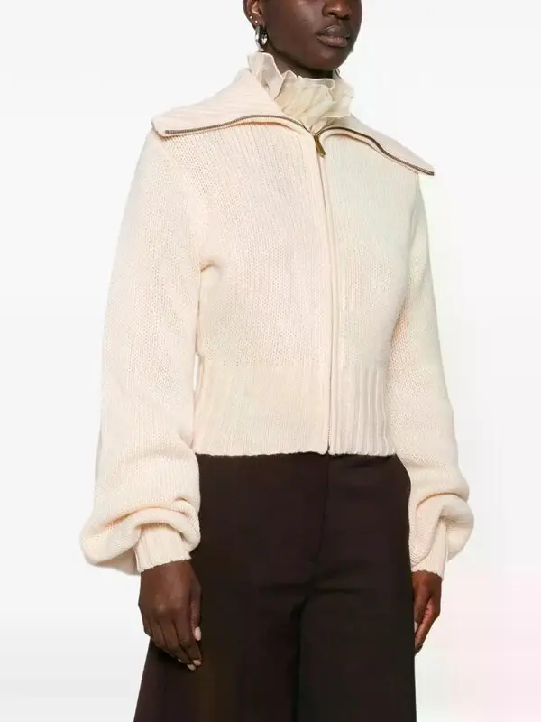 Zimmermann Ribbed-knit Zip-fastening Cardigan