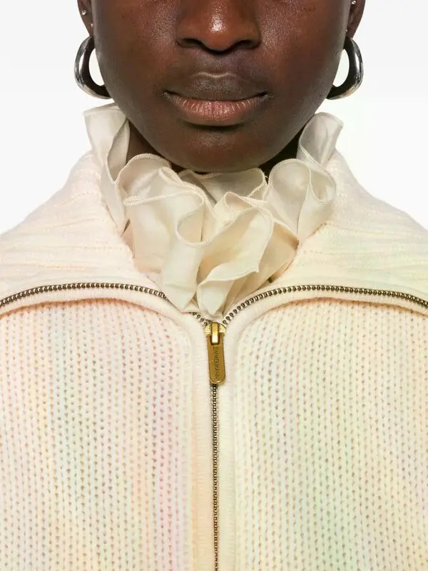 Zimmermann Ribbed-knit Zip-fastening Cardigan
