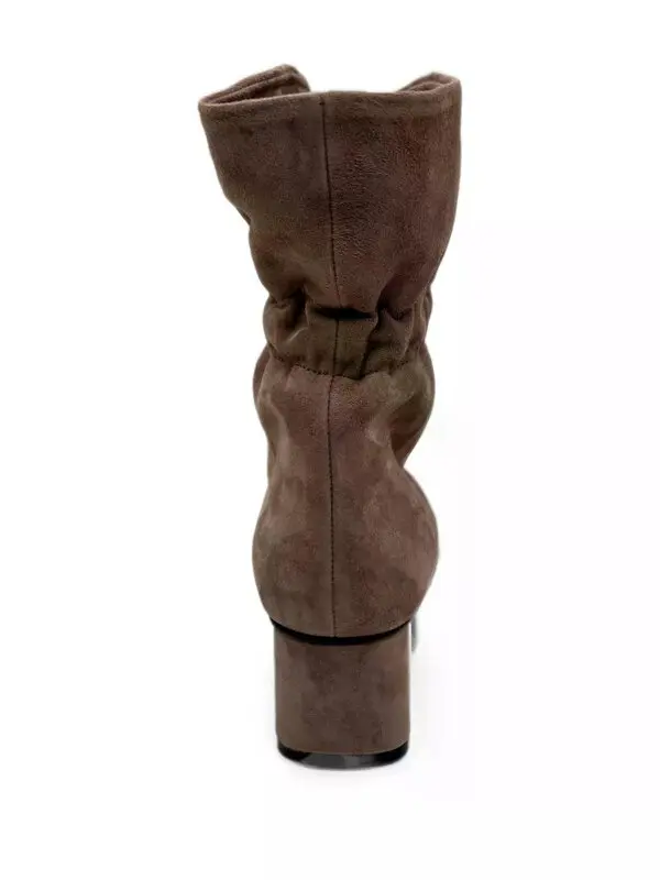 VIC MATIE Ruched Calf Suede Ankle Boots