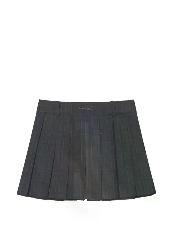 DUNST Pleated Checked Mini Skirt