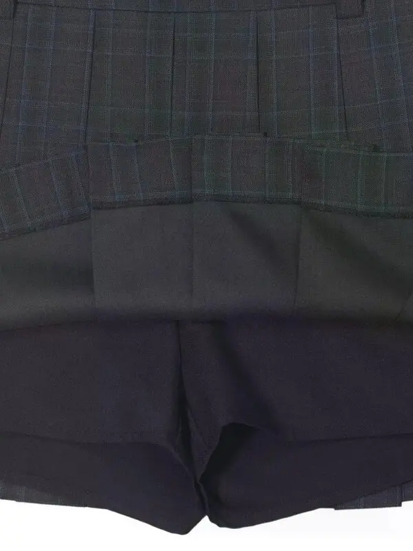DUNST Pleated Checked Mini Skirt