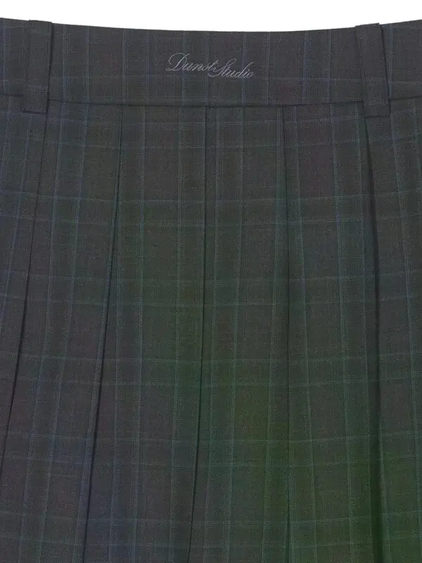 DUNST Pleated Checked Mini Skirt