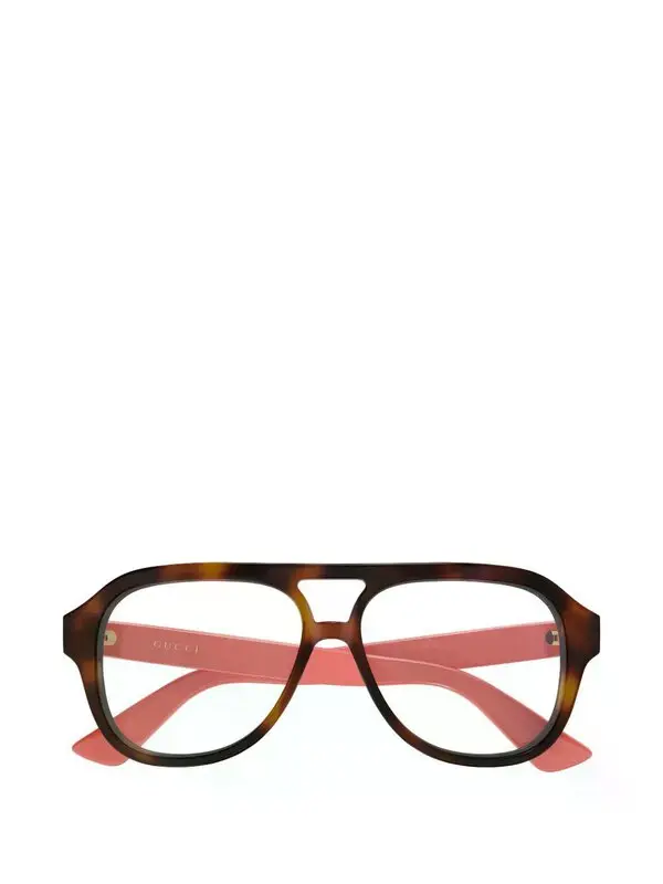 Gucci Tortoiseshell-effect Pilot-frame Glasses - Brown