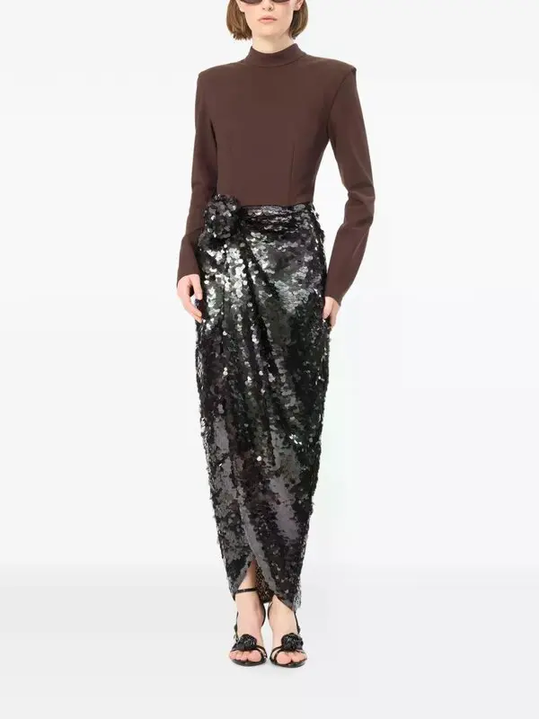 ROTATE BY BIRGER CHRISTENSEN Knotted Midi Dress - Brown
