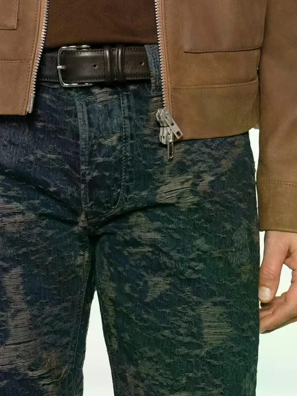 DIESEL® 1985 Laekee Distressed Jacquard-knit Jeans