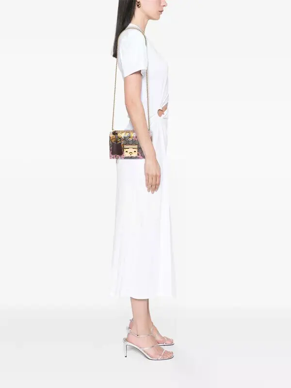 Gucci 2015-2026 Small Gg Supreme Bengal Padlock Crossbody Bag - Neutrals