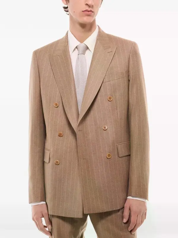 FURSAC Double-breasted Striped Blazer