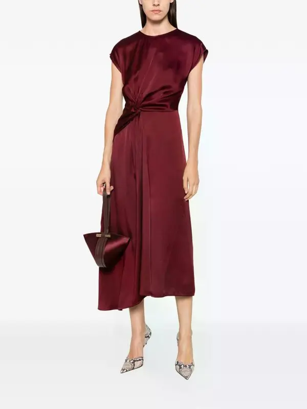 Victoria Beckham Twisted-waist Midi Dress - Red