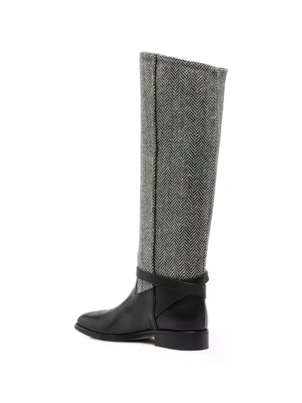 JIMMY CHOO Lawton Herringbone Knee-high Boots
