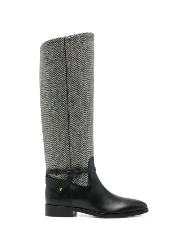 JIMMY CHOO Lawton Herringbone Knee-high Boots - Black