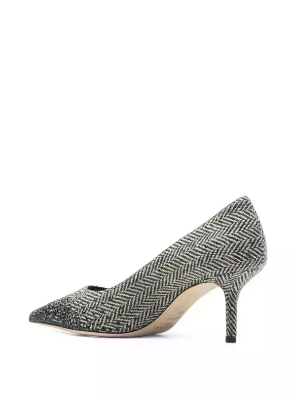 JIMMY CHOO Herringbone Crystal-embellished Pumps