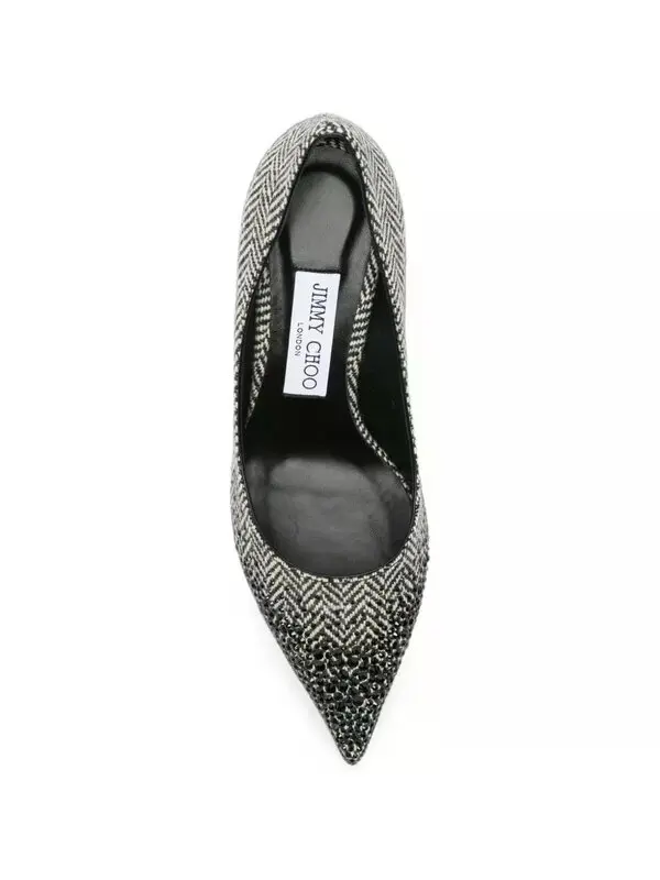 JIMMY CHOO Herringbone Crystal-embellished Pumps