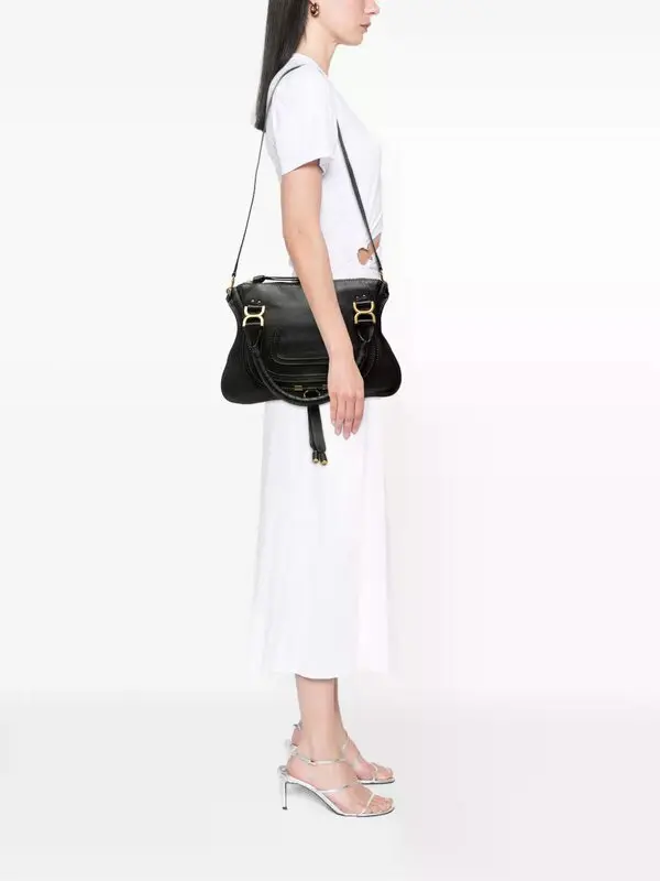 Chloé 2011 Medium Grained Leather Marcie Satchel - Black