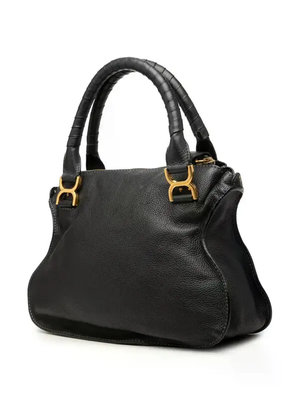 Chloé 2011 Medium Grained Leather Marcie Satchel - Black