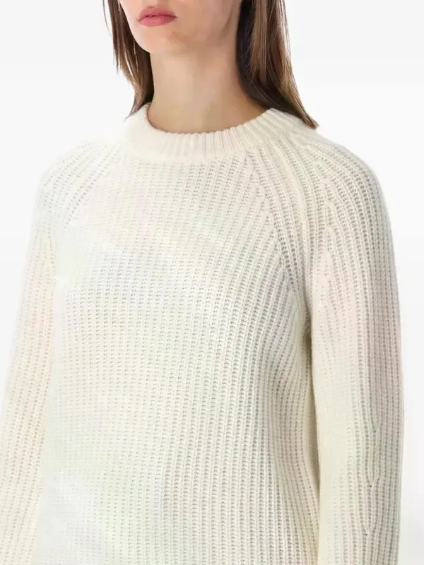 LISA YANG Ribbed-knit Raglan-sleeve Sweater - White