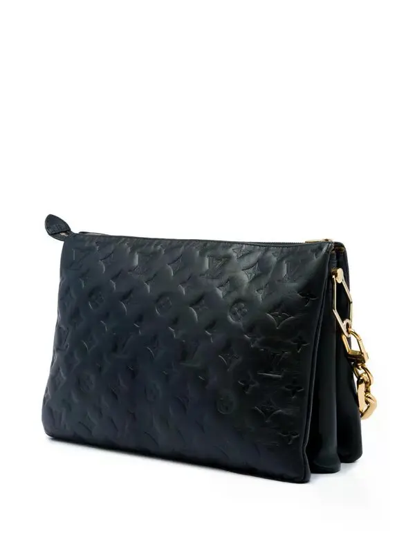 LOUIS VUITTON 2021 Monogram Embossed Puffy Lambskin Coussin Mm Satchel - Black