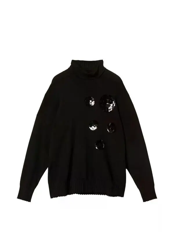 TWINSET Turtleneck Jumper With Sequin Embroidery