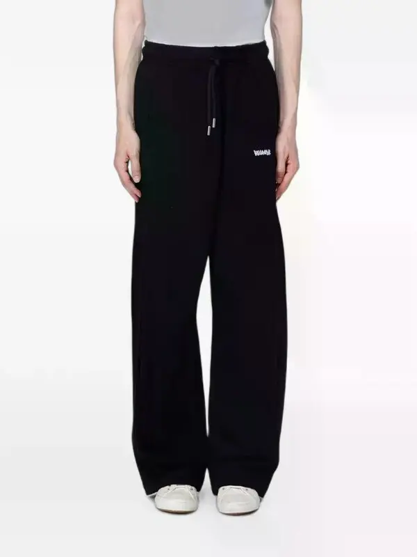 DISCLAIMER Logo-print Drawstring Track Pants - Black