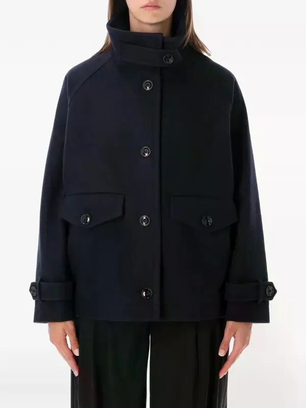 SESSUN Lee Wooly Button-fastening Funnel-neck Coat