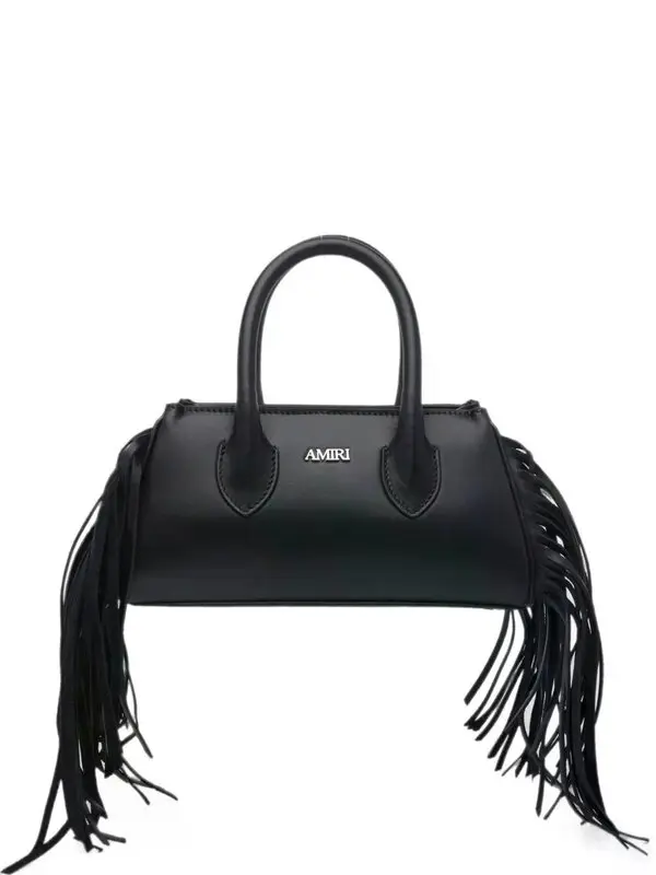 Amiri Fringe-detail Leather Tote Bag - Black