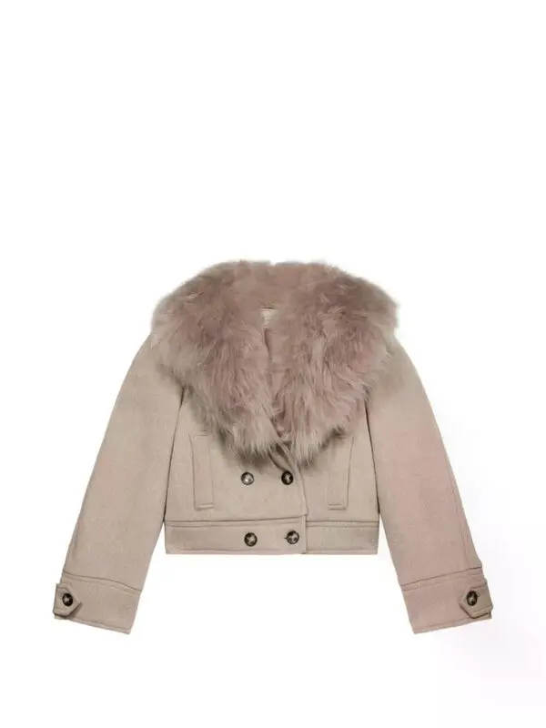 Blumarine Double-breasted Faux-fur Collar Coat