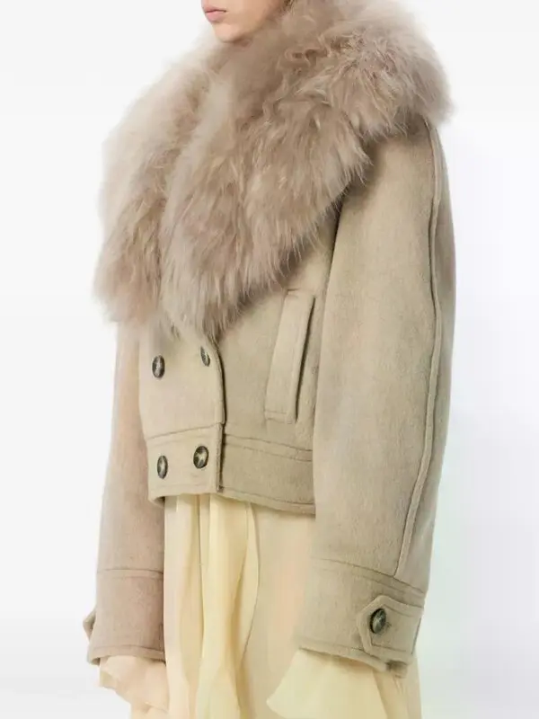 Blumarine Double-breasted Faux-fur Collar Coat