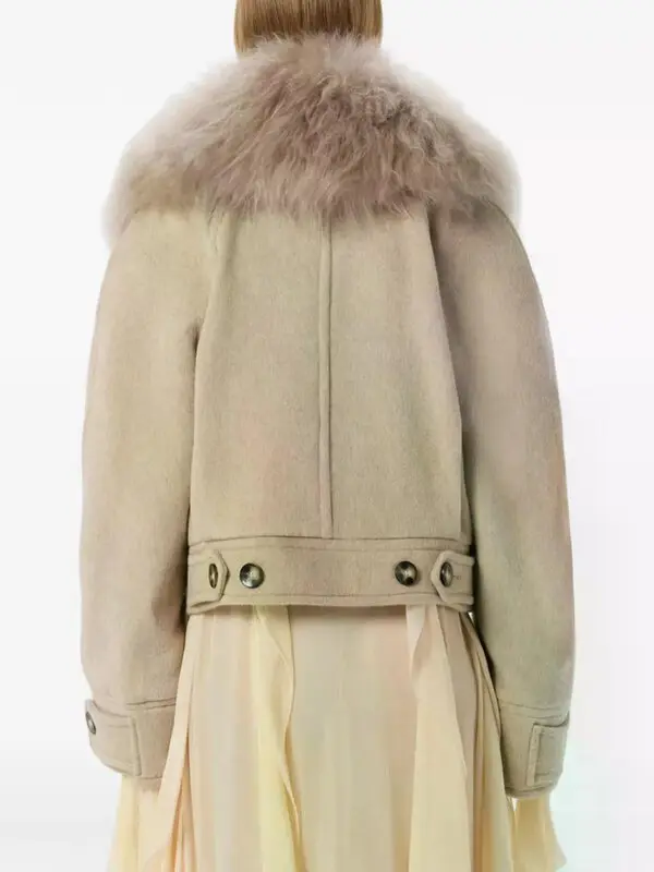 Blumarine Double-breasted Faux-fur Collar Coat