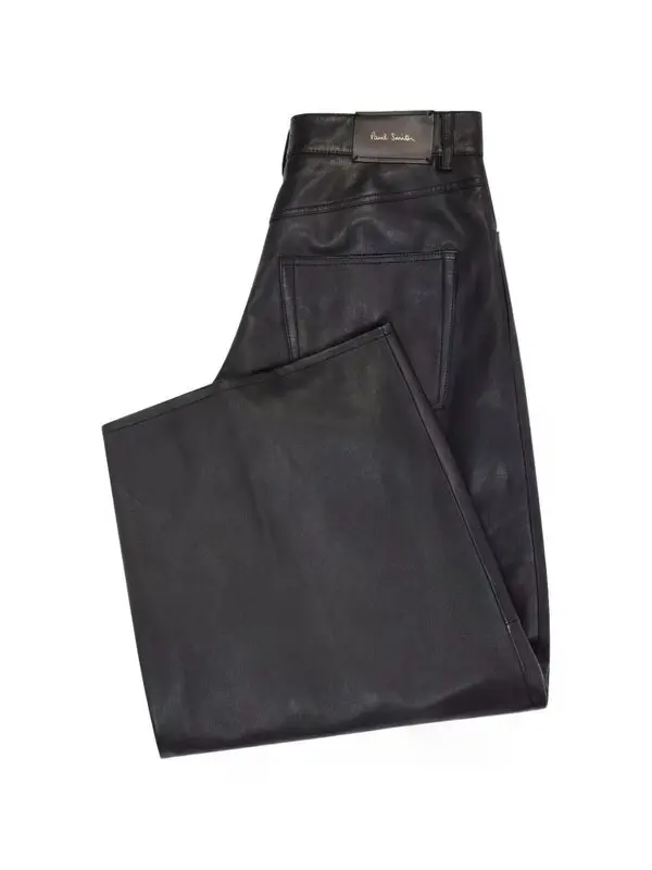 Paul Smith Barrel-leg Leather Trousers
