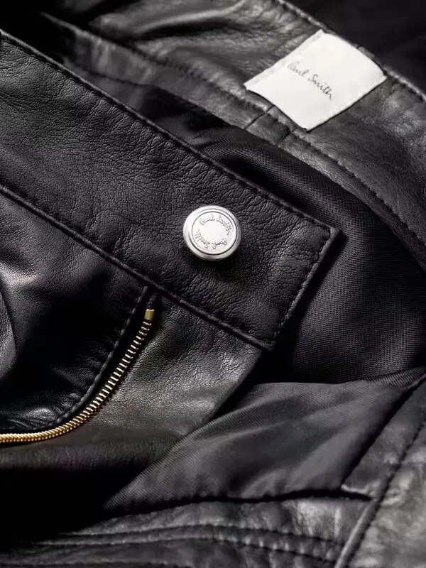 Paul Smith Barrel-leg Leather Trousers