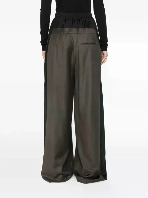 LUTZ HUELLE Contrast-panel Wide-leg Trousers