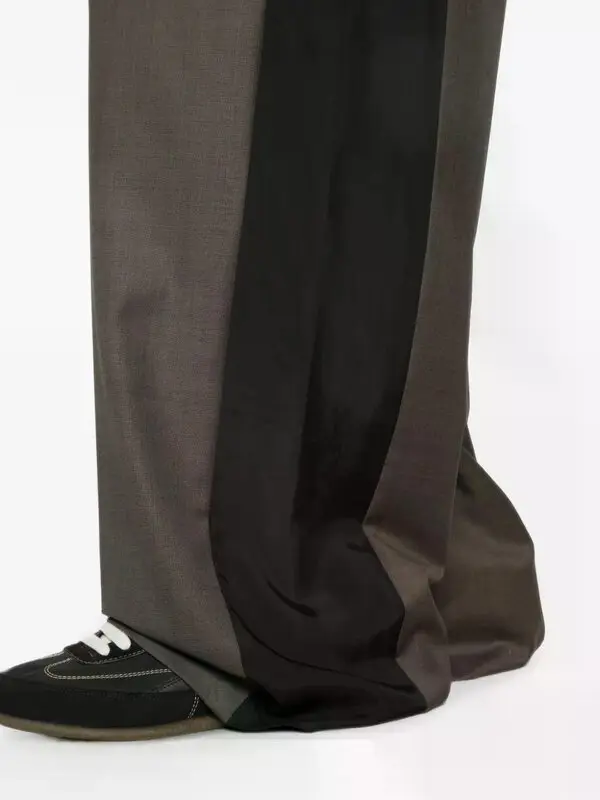 LUTZ HUELLE Contrast-panel Wide-leg Trousers