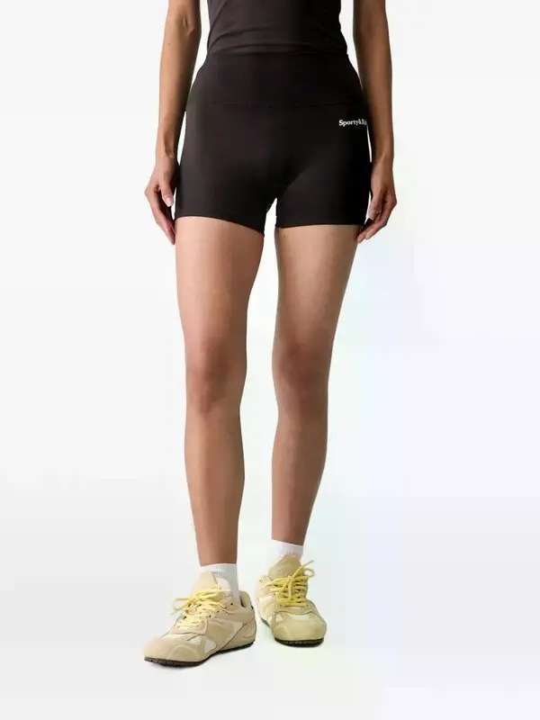 Sporty & Rich Serif Logo-print Cycling Shorts