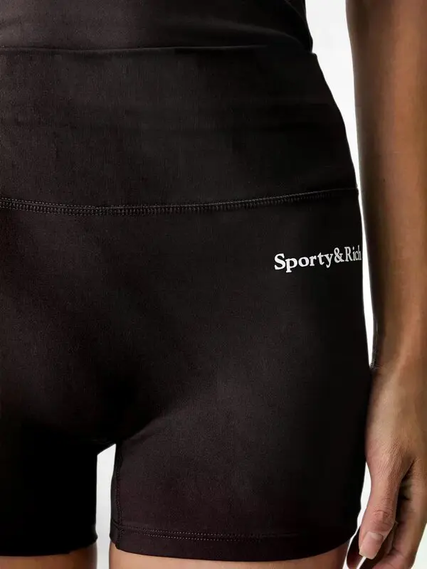 Sporty & Rich Serif Logo-print Cycling Shorts