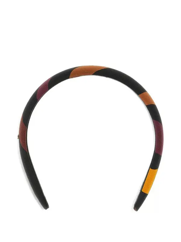 Emilio Pucci Marmo Print Silk Headband - Black
