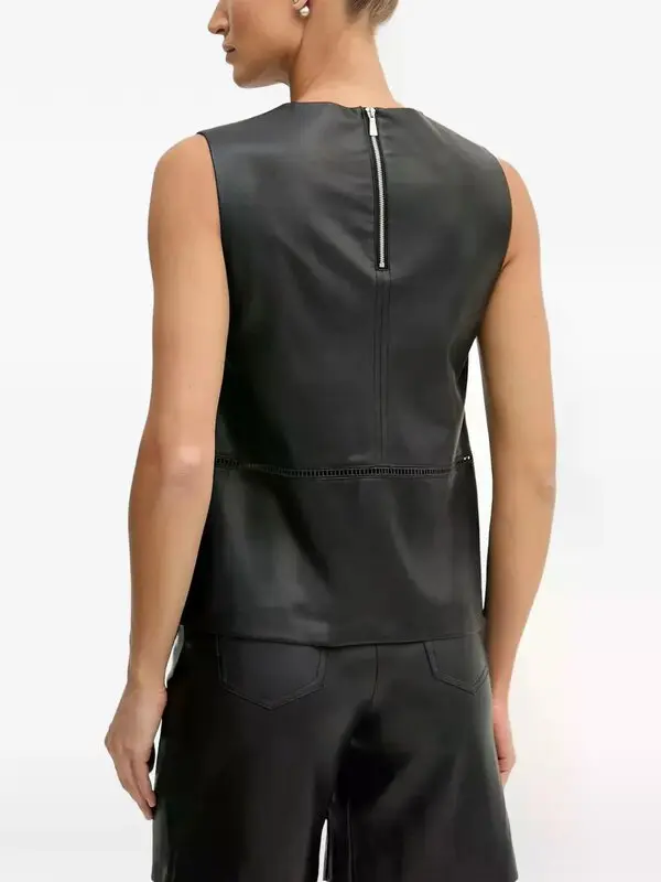Sisley Perforated-detail Faux-leather Tank Top