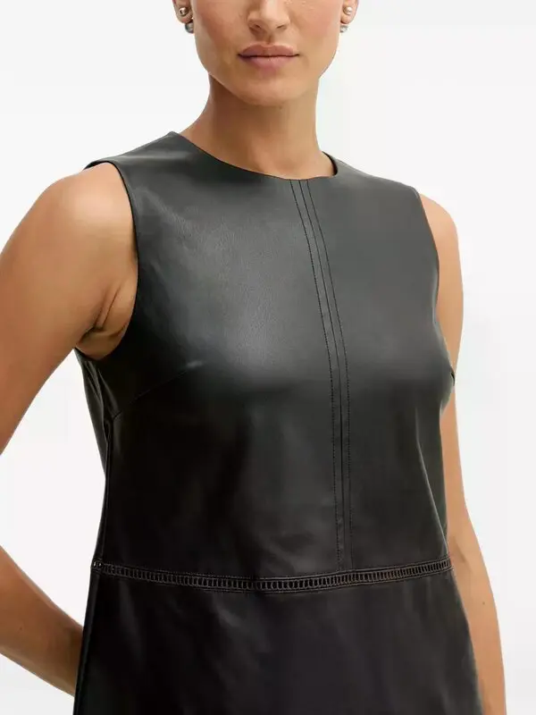 Sisley Perforated-detail Faux-leather Tank Top
