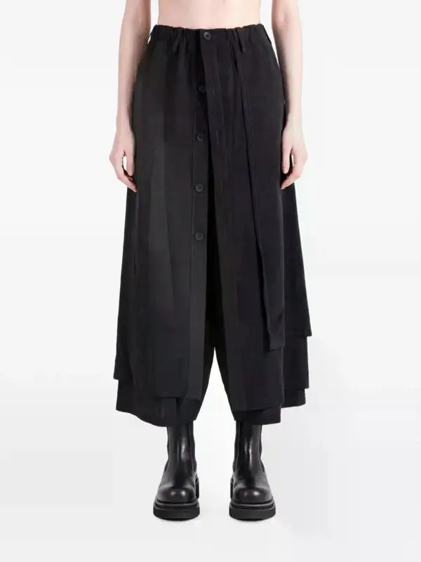 Yohji Yamamoto Layered Button-down Wide-leg Trousers