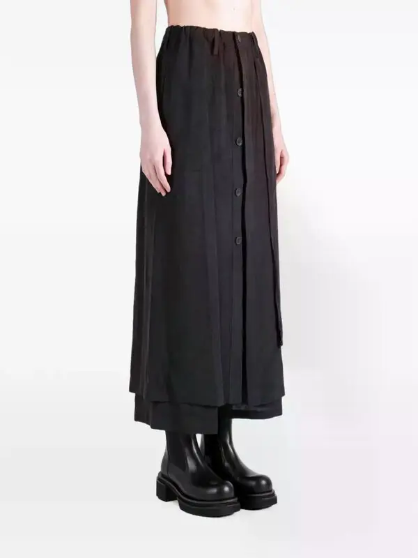 Yohji Yamamoto Layered Button-down Wide-leg Trousers