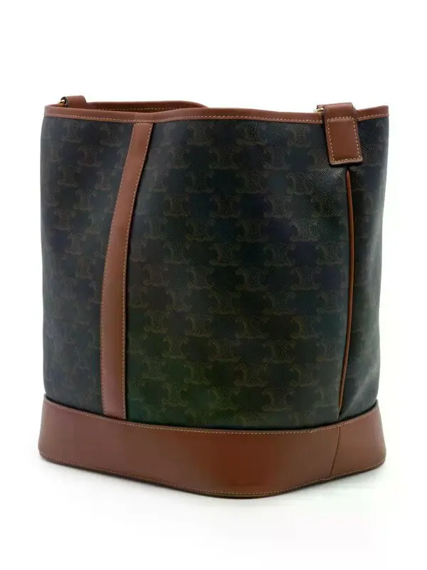 Celine 2023 Medium Triomphe Coated Canvas Bucket Bag
