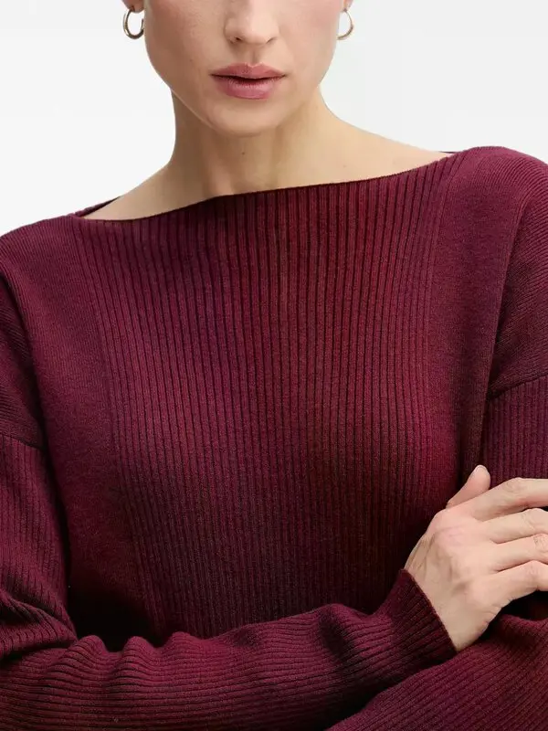 Sisley Boat-neck Ribbed-knit Sweater