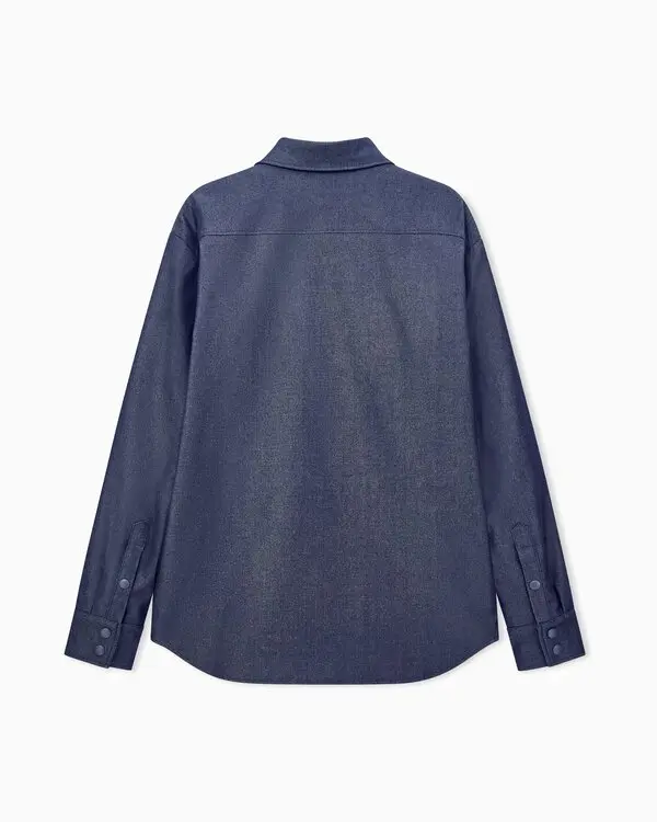 Giorgio Armani Blouson Jacket Oversized In Silk Blend Denim Twill
