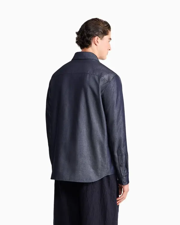 Giorgio Armani Blouson Jacket Oversized In Silk Blend Denim Twill