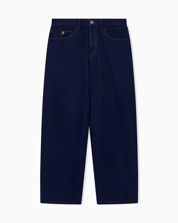 Giorgio Armani 5-pocket Pant Oversized Denim In Cotton And Virgin Wool