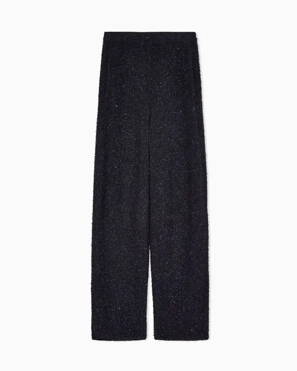 Giorgio Armani Viscose Terrycloth Pants With Metallic Fiber - Blue